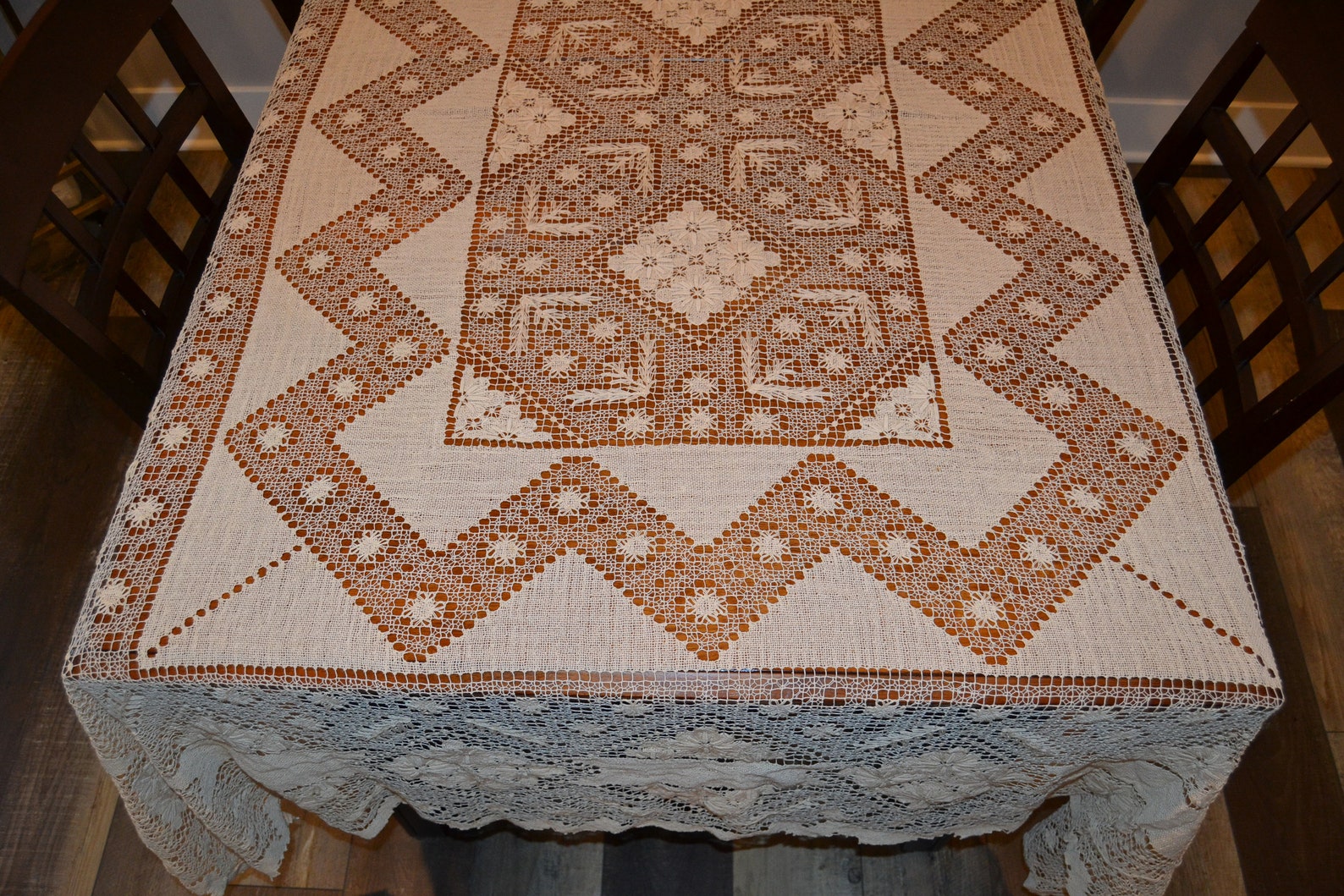 Vintage Crochet Tablecloth Tuscany Lace Cotton - Etsy