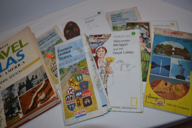 Vintage Atlas and Maps 1970's Circa Bicentennial Paper Ephemera Guide ...