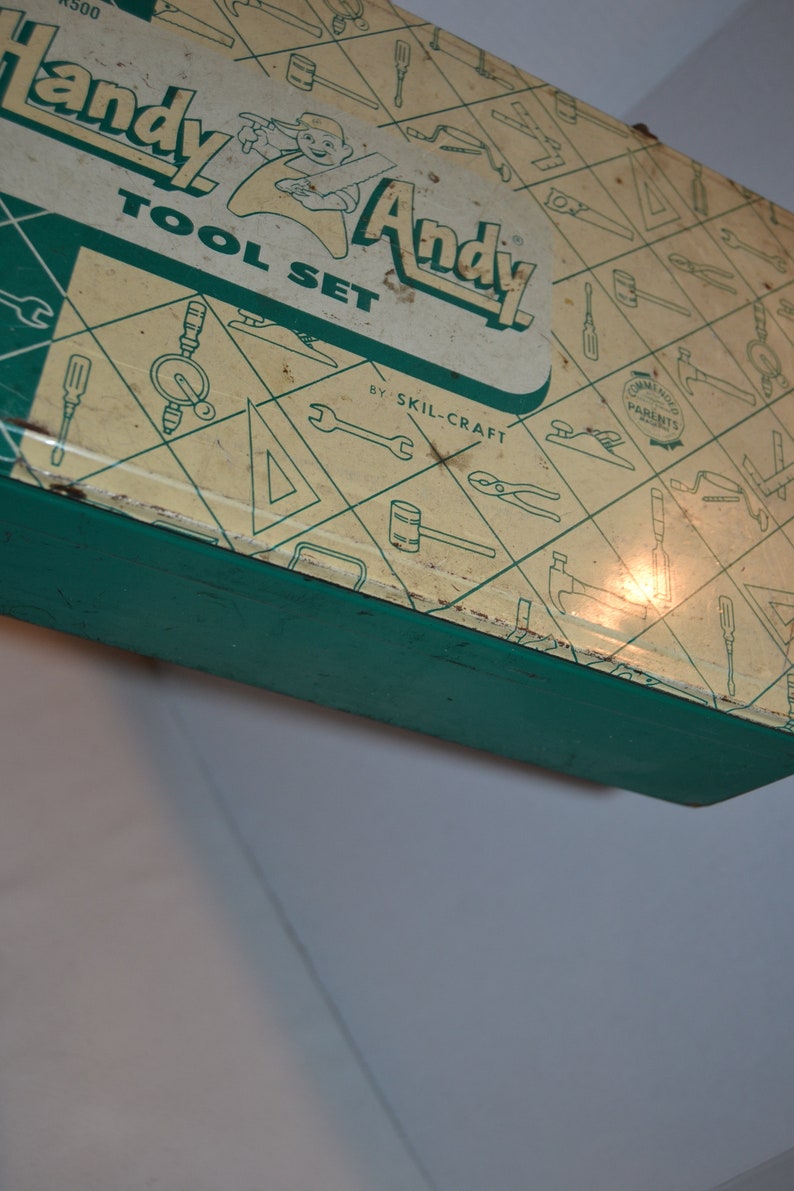 1950 Metal Box Handy Andy Storage for Tools Kids to Men - Etsy