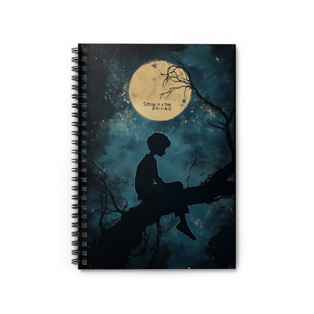 Sitting in the Moonlight Spiral Notebook - Ruled Line - Etsy