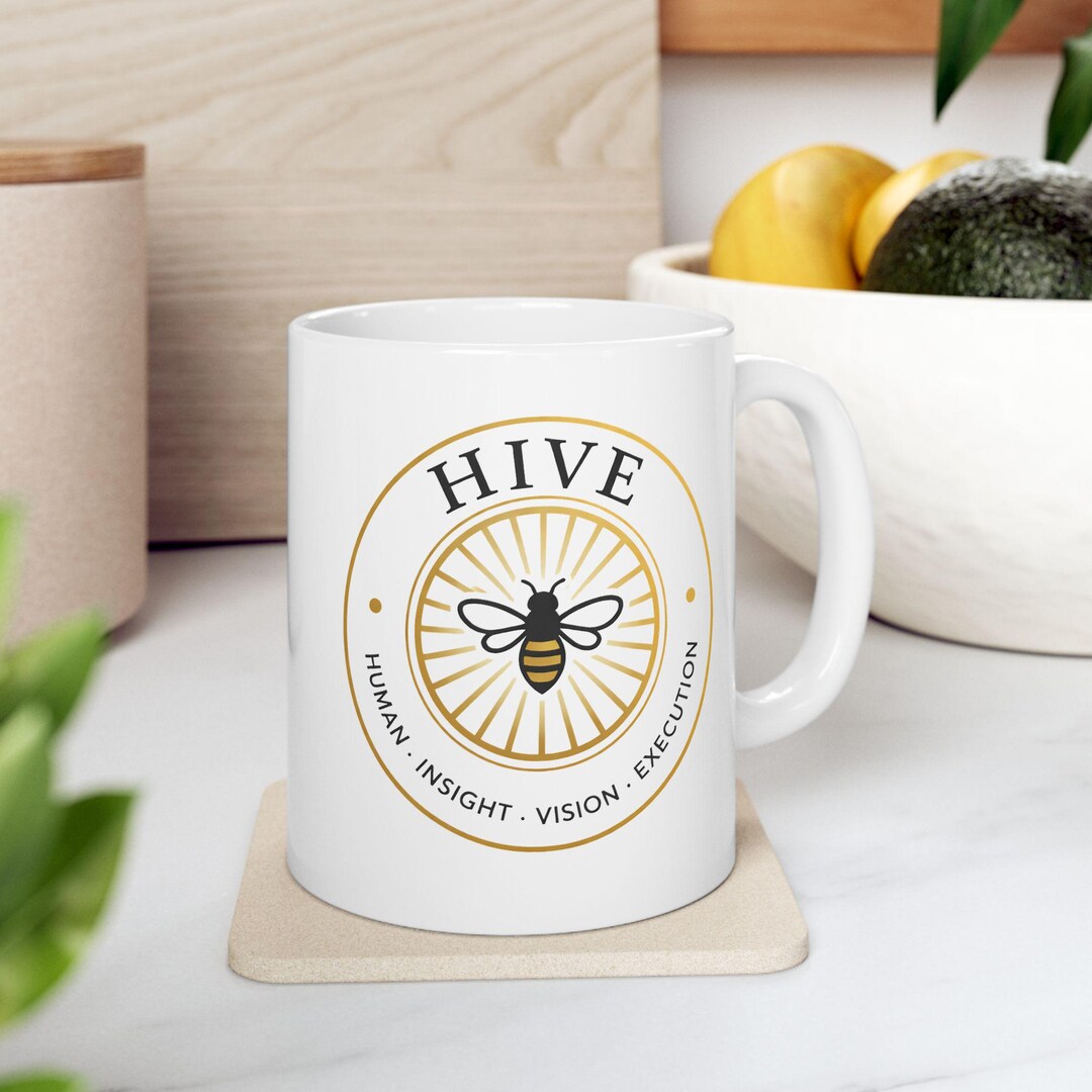 HIVE Ceramic Mug | Bee Symbol Coffee Mug | Minimal Neutral Mug ...