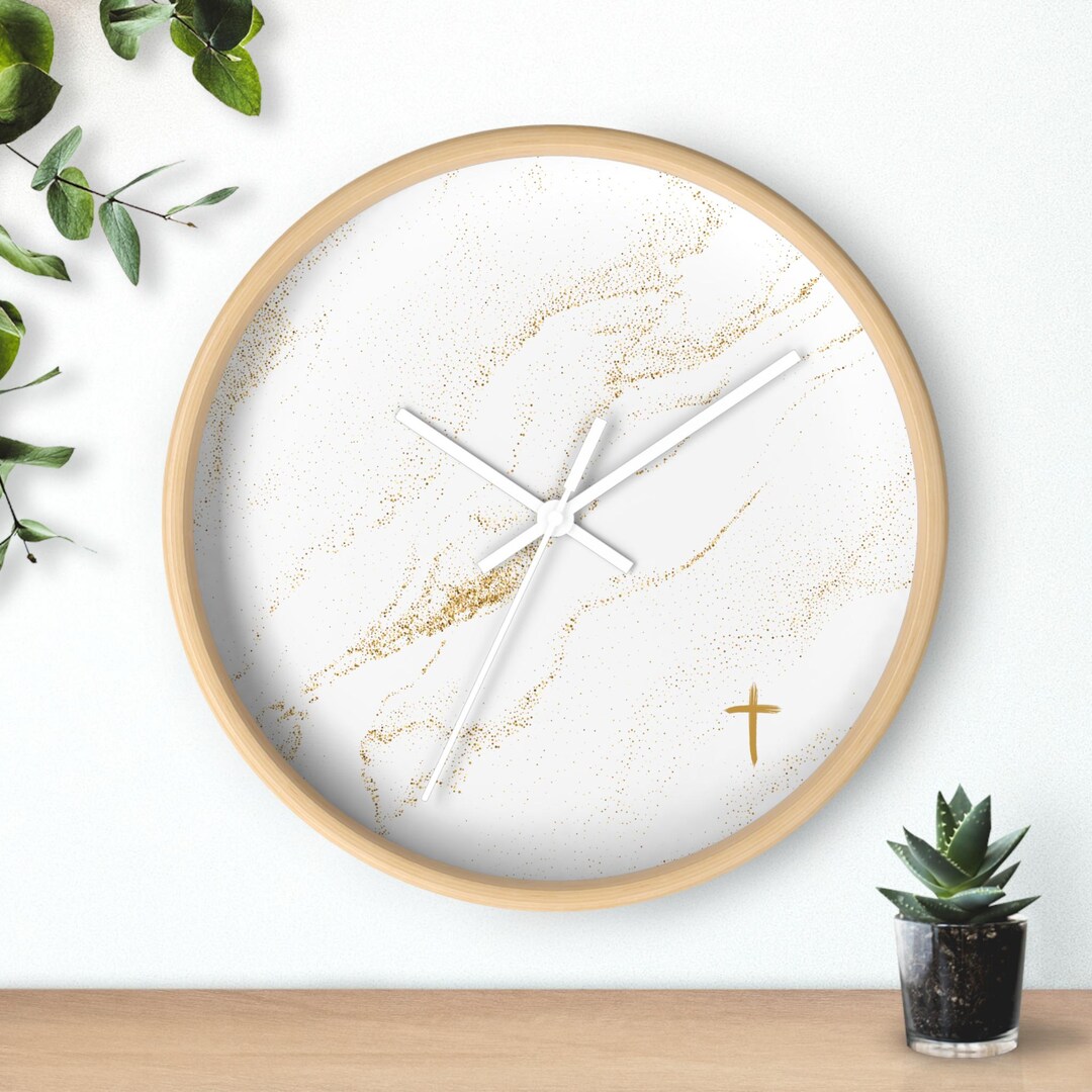 Unique Gold Cross Clock, Wall Art for Christian Homes Timeless ...