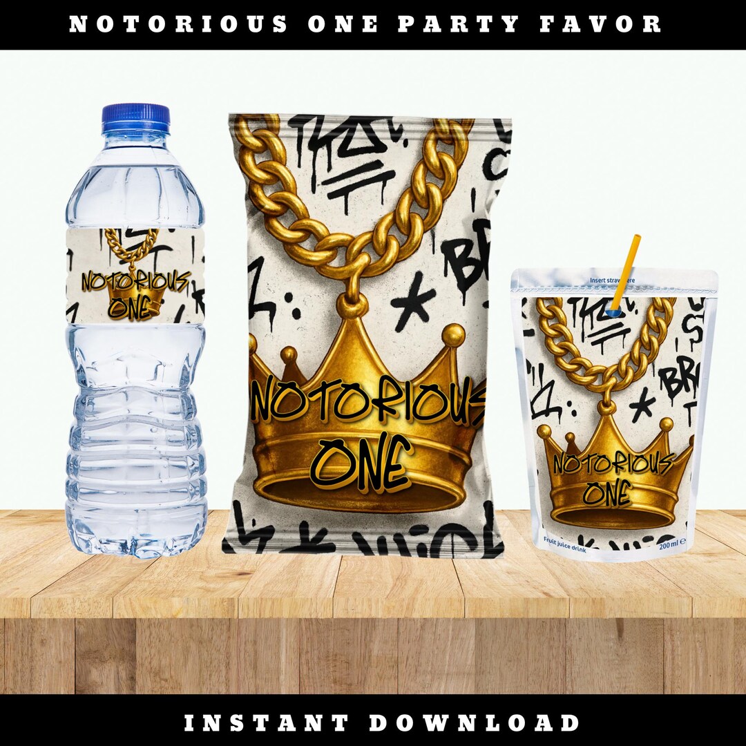 Notorious ONE Party Favor Labels: Hip Hop Theme (digital Download) - Etsy