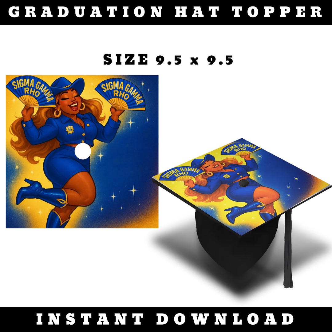 Sigma Gamma Rho Grad Cap Topper: Printable Sorority Decor (9.5x9.5 ...