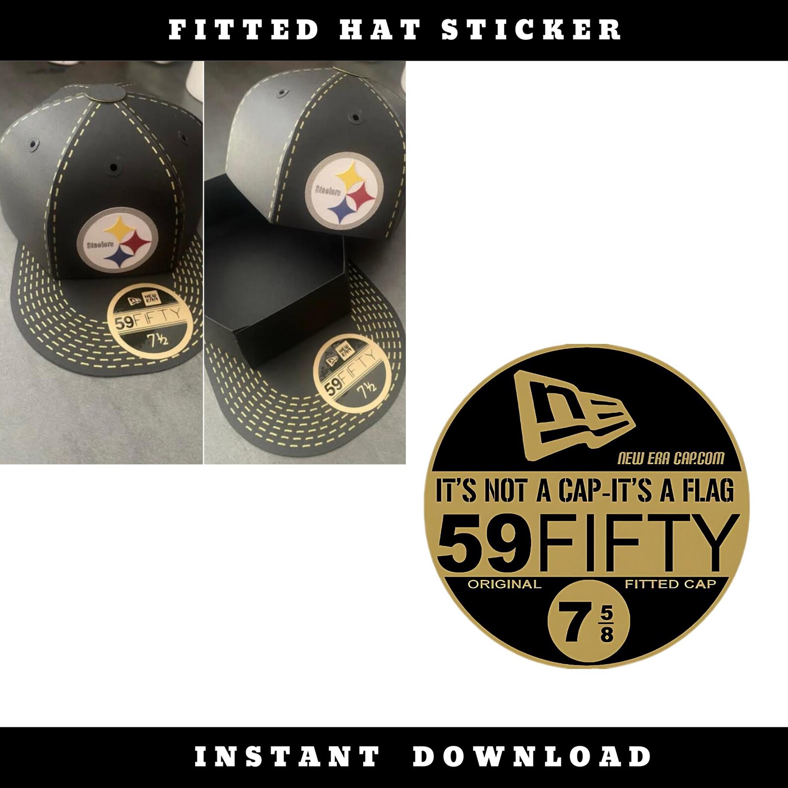 Fitted Hat Sticker PNG | 59fifty Cap Sticker Digital Download | DIY Hat ...