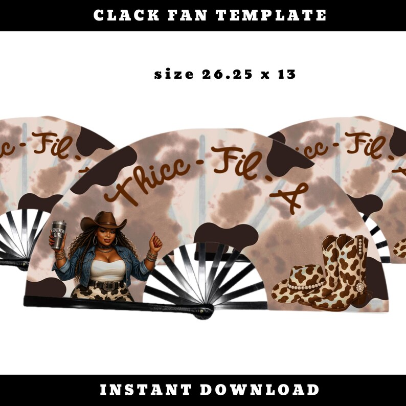 Thicc-fil-a Cowgirl Clack Fan Template: Curvy Country Diva (PNG ...