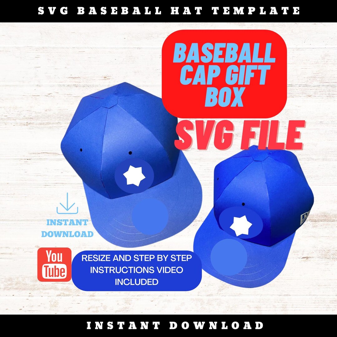 Baseball Hat Gift Box Template: DIY SVG for Cricut & Silhouette (PDF ...