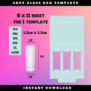 Shot Glass Box Template: Customizable SVG, PNG, Word, Cricut ...