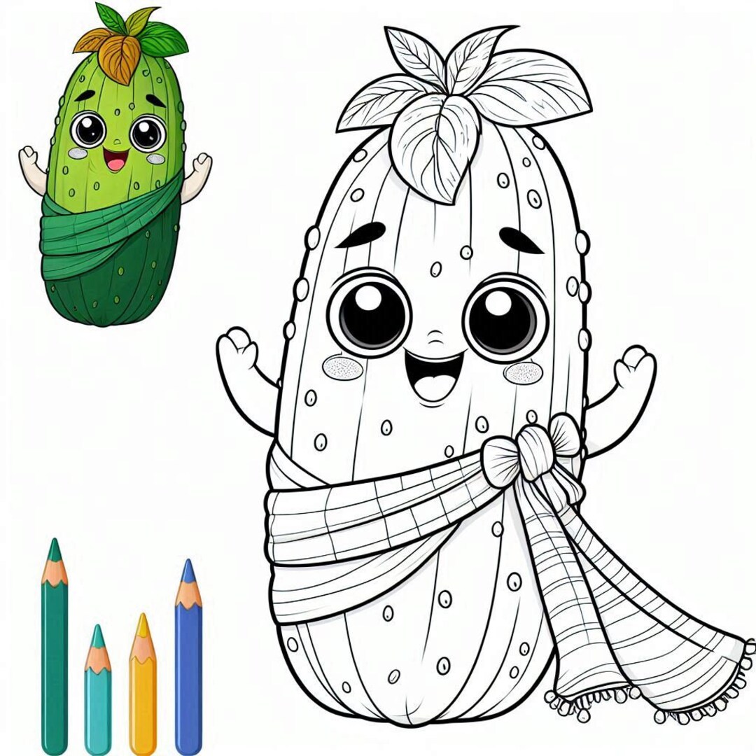 Cute Vegetables Coloring Book PDF Download 32pages Cute Coloring Pages ...
