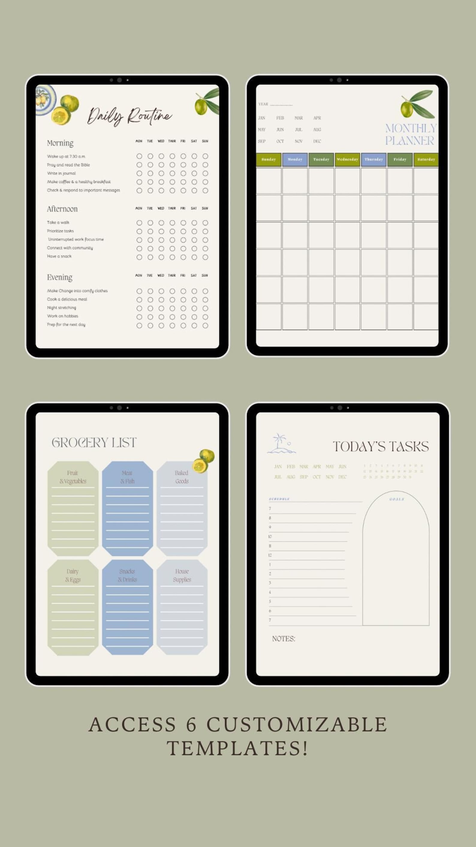 6 Editable Planning Templates - Etsy