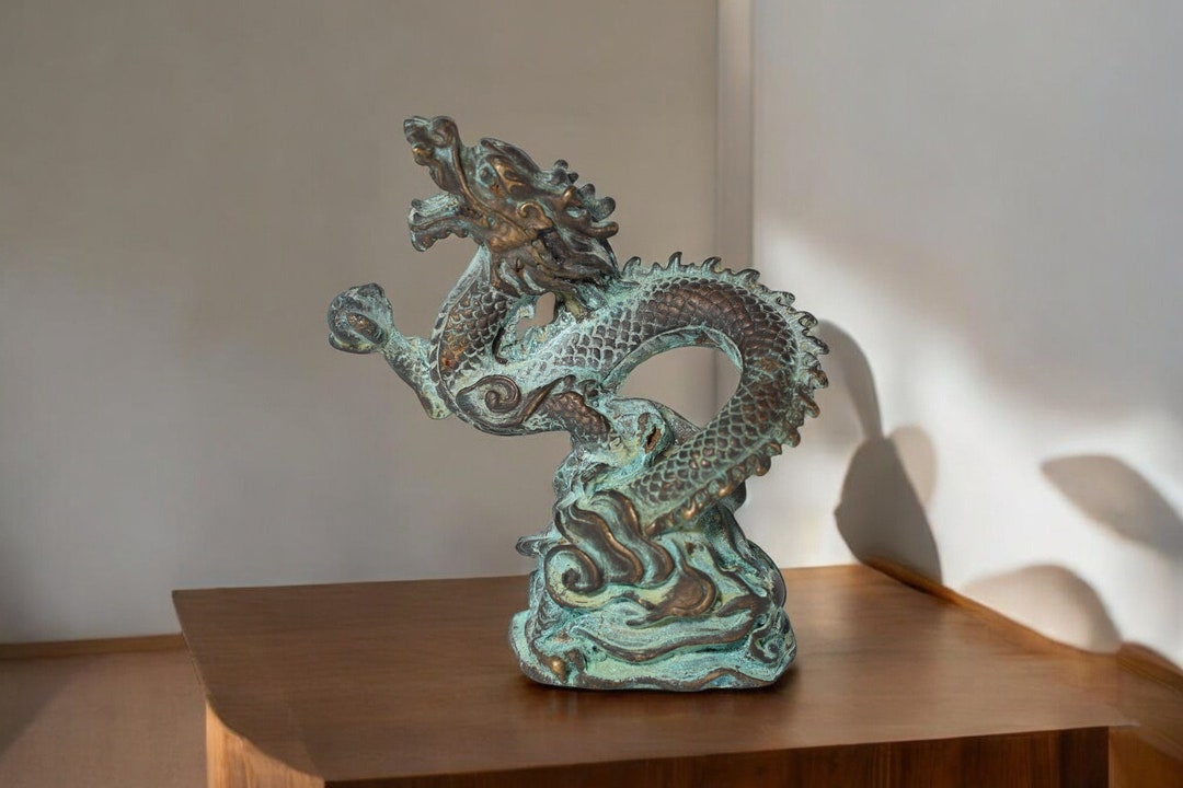 Handmade Bronze Dragon Sculpture – Thai Feng Shui Decor - Etsy