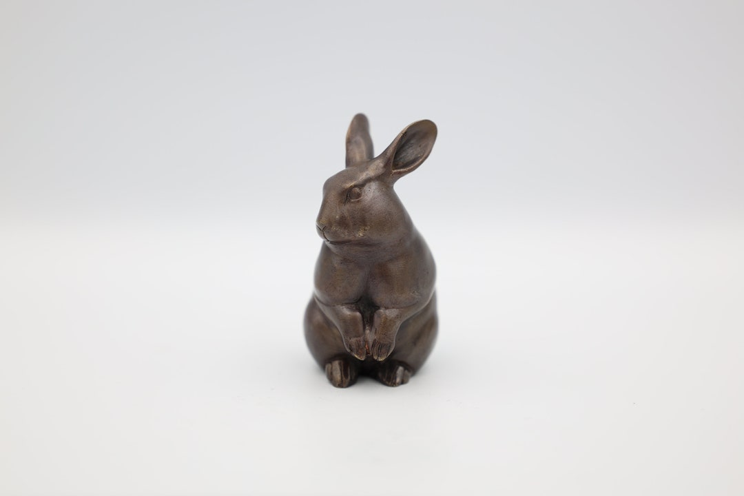 Handmade Bronze Rabbit Sculpture Bronze Animal Figurine Thai Art Small ...
