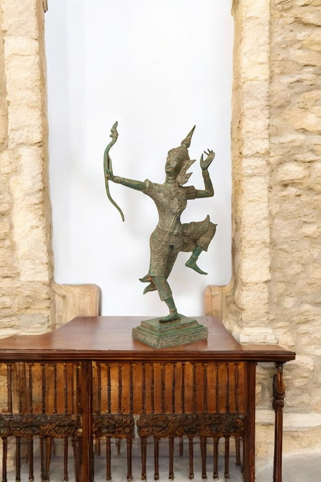 Handmade Thai Bronze Rama Statue - Traditional Art Sculpture (13.5 ...