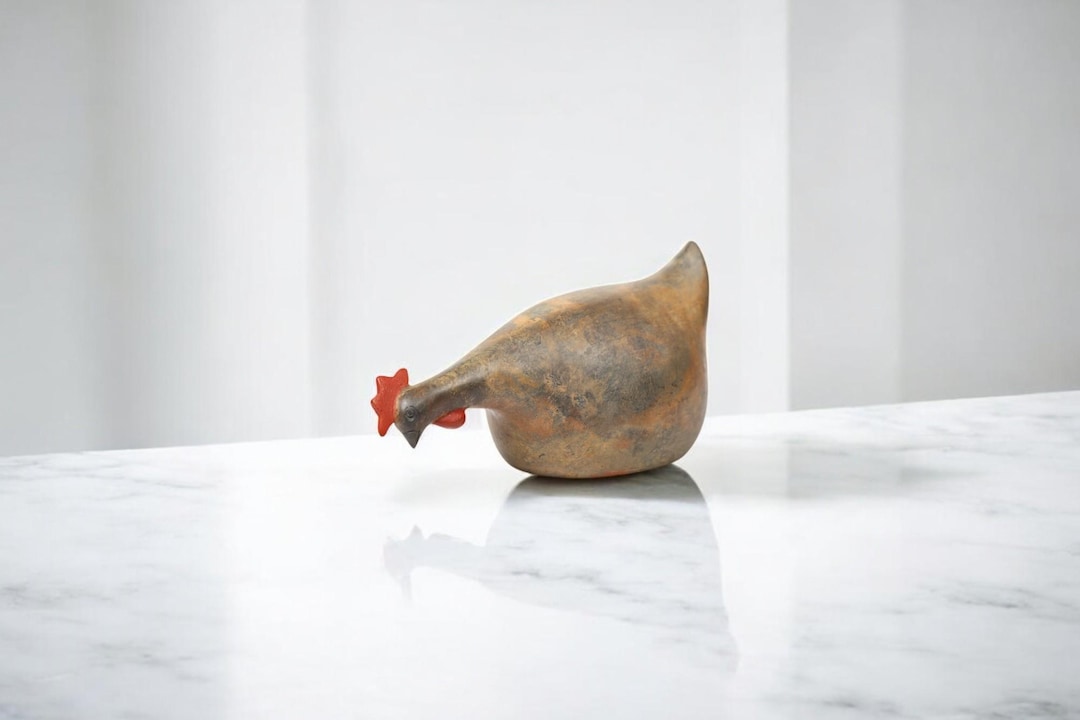 Handmade Bronze Chicken Sculpture | Rustic Thai Art Decor - Etsy