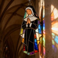 Midsommar Burning Temple Stained Glass Suncatcher - Etsy