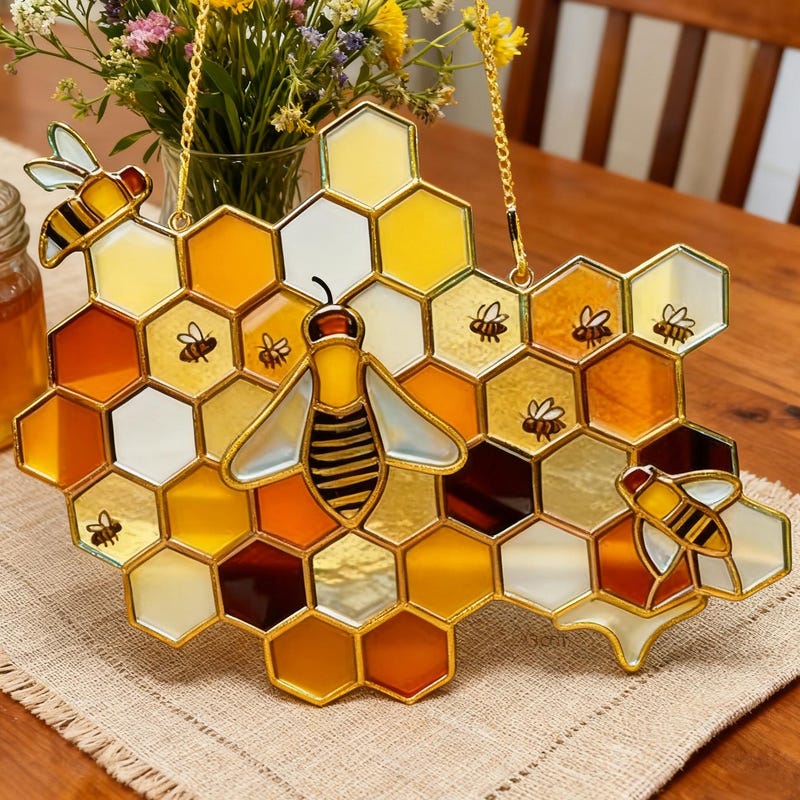 Honeycomb Stained Glass - Etsy