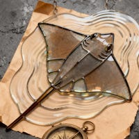 Stingray Stained Glass Pattern, Stingray Fish Suncatcher, Stingray ...