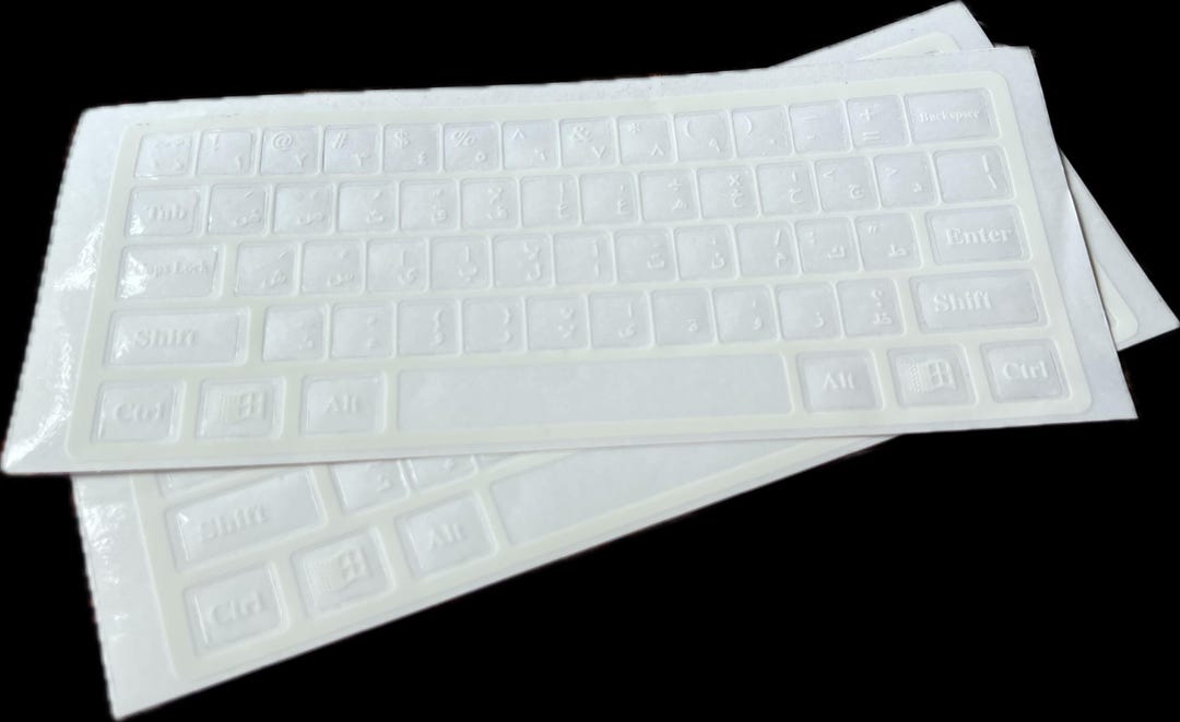 2X Arabic Keyboard Sticker Universal Transparent White Buy 1 Get 1 Free ...