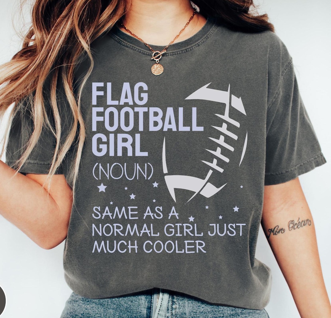 Comfort Colors Flag Football Girl Shirt, Gift for Female Football ...