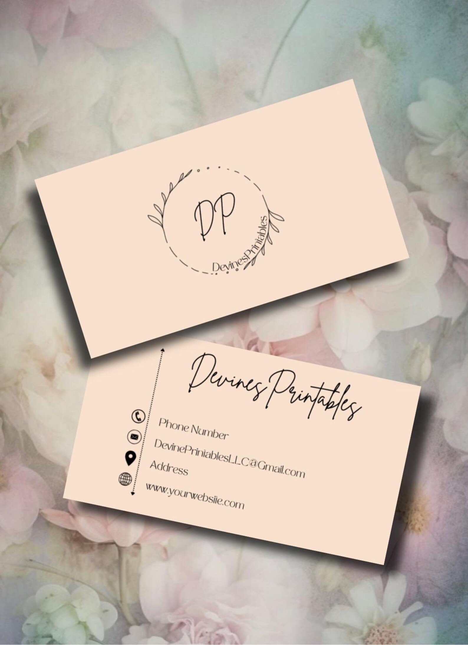 Beige Digital Business Card Template - Etsy