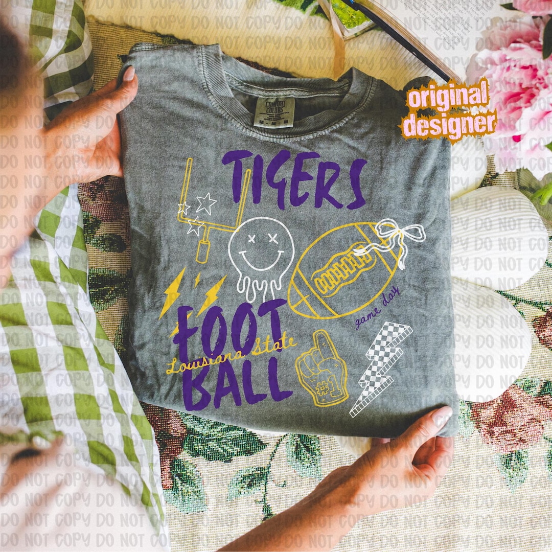Doodle LSU Png, Retro Louisiana State Football Png, LSU Game Day Png ...