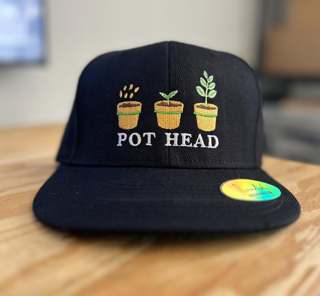 Pothead Plant Lover Hat: Embroidered Botanical Humor Snapback - Etsy