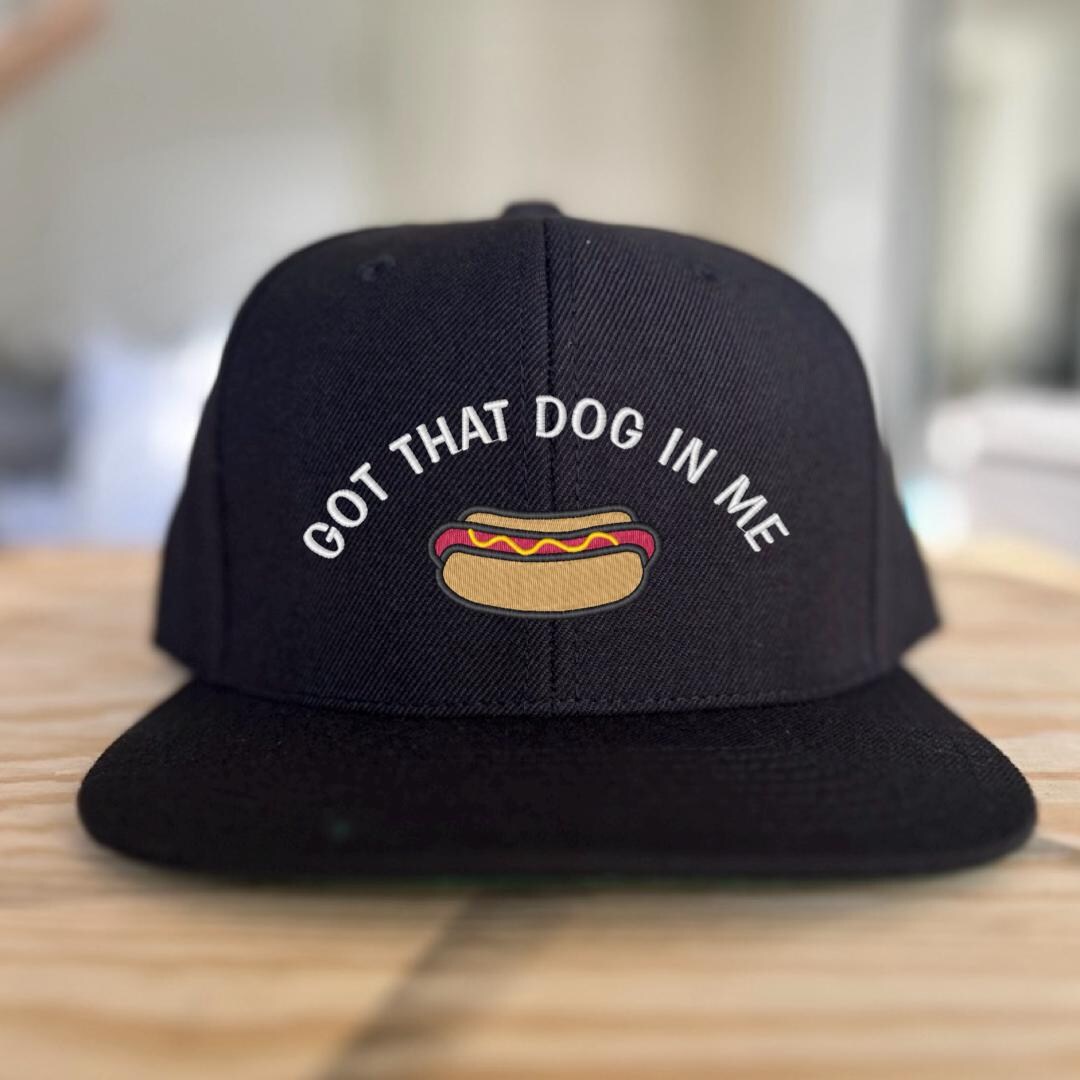 Hot Dog Hat | Got That Dog in Me | Embroidered Foodie Design | Sausage ...