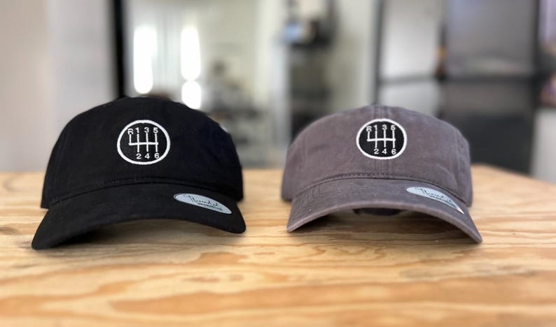 Manual Transmission Embroidered Hat: 6-speed Stick Shift Dad Hat - Etsy