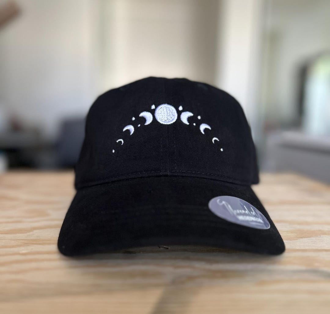 Moon Phases Hat Embroidered Minimalist Design Night Sky Gift for ...