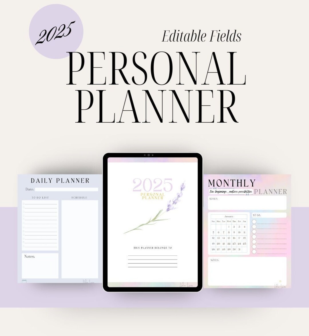 2025- 12 Month Planner- Fillable & Printable, W/ Monthly Quotes - Etsy