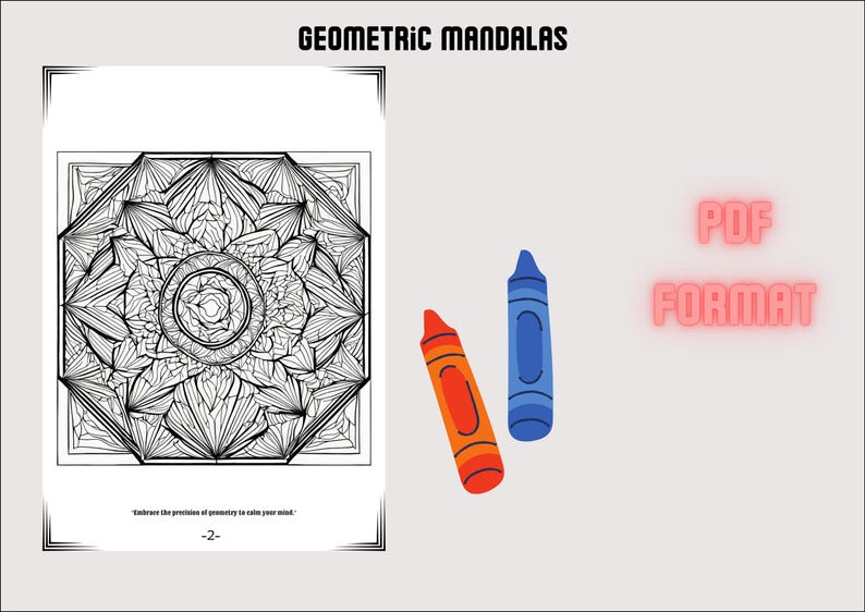 Geometric Mandala Coloring Pages | Modern Art & Relaxation | Digital ...