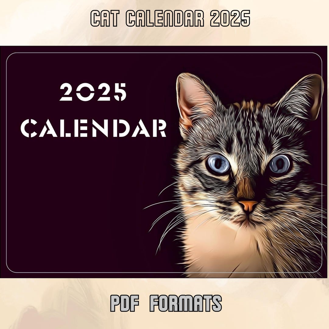 Purrfect 2025: Adorable Cat-themed Calendar for Cat Lovers - Etsy