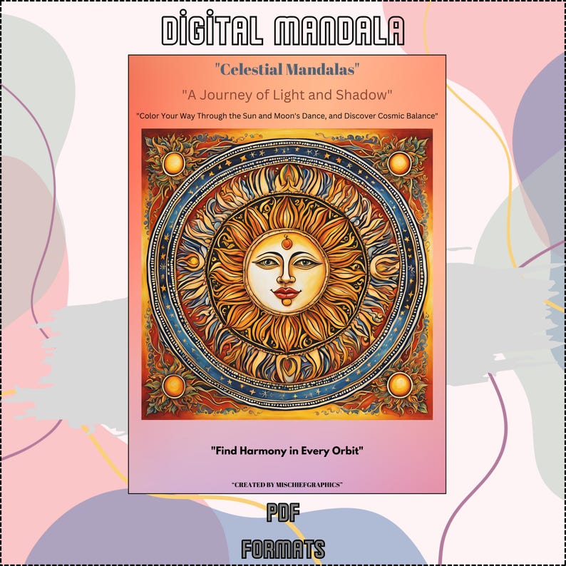 Sun and Moon Mandala Coloring Pages | Balance & Harmony | Digital ...