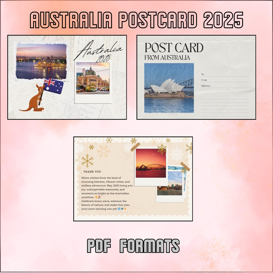 Australia Postcard 2025 | Printable PDF New Year Cards | Sydney Opera ...