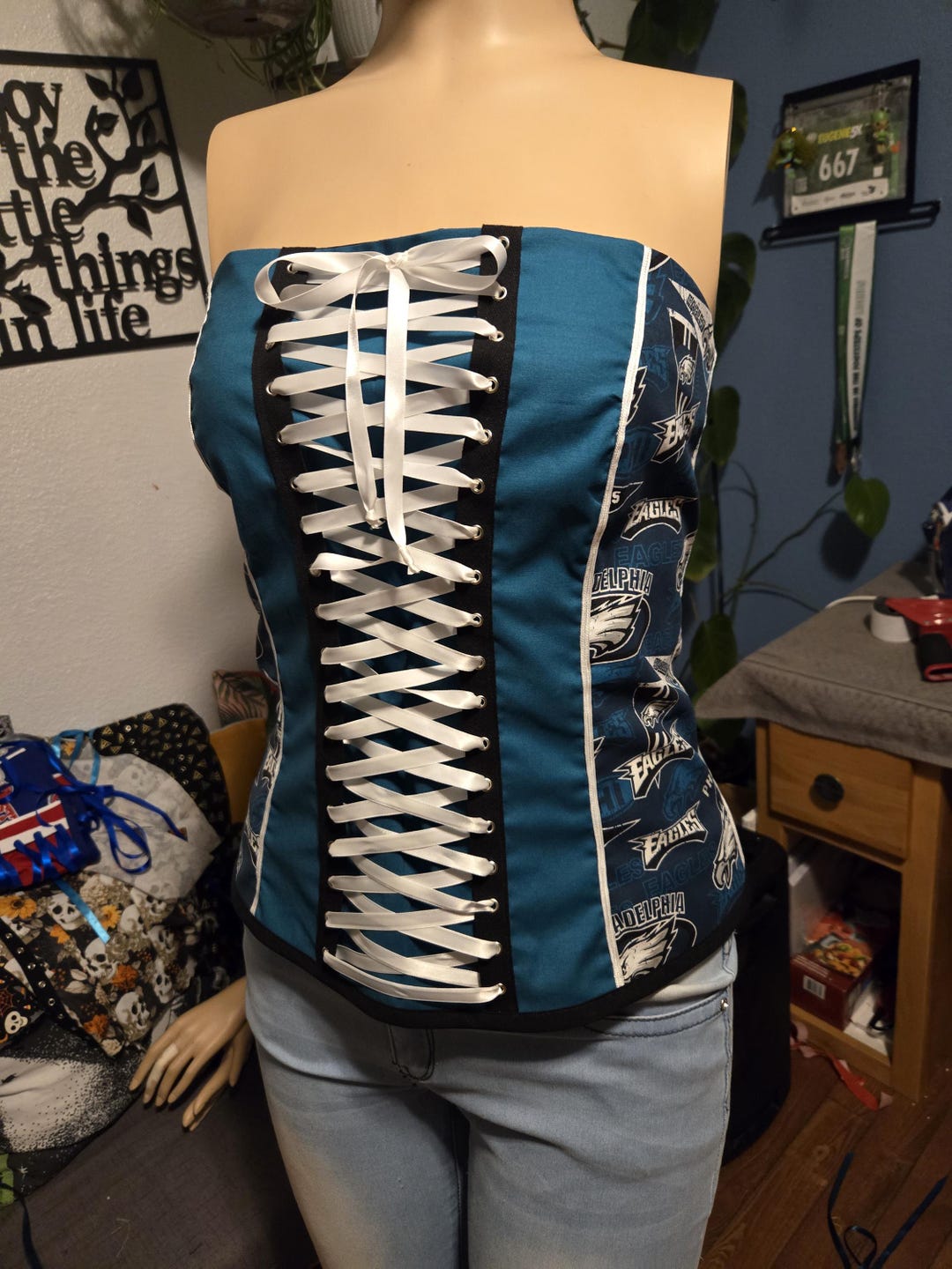 Xl Philadelphia Eagles Football Women's Corset/ Top/ Shirt - Etsy