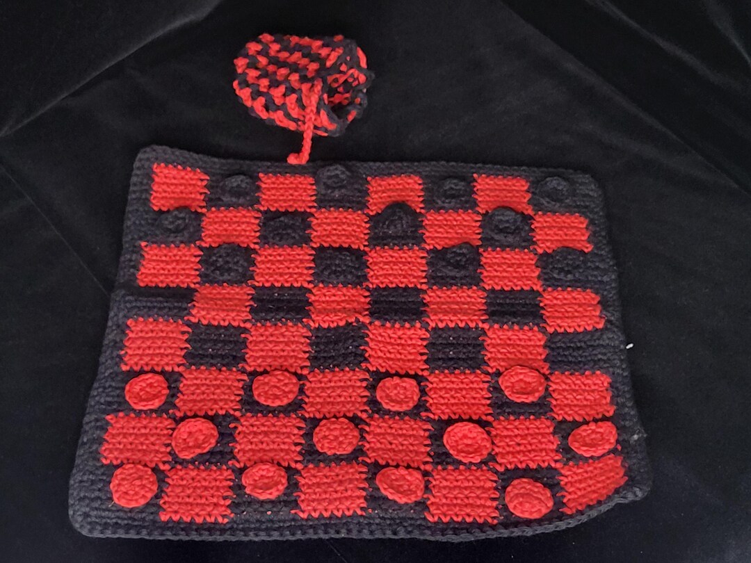 Crocheted Checkers Game - Etsy