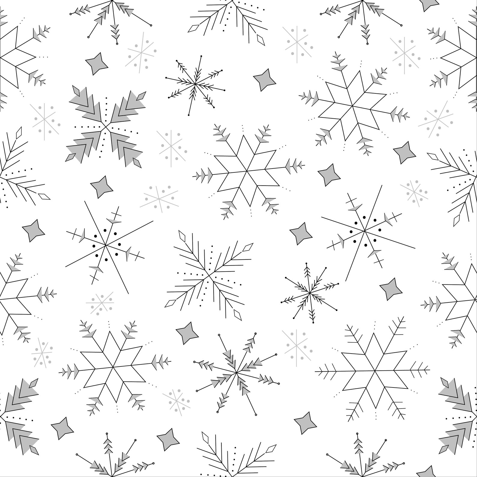 Snowflakes Seamless Pattern Digital Download - Etsy