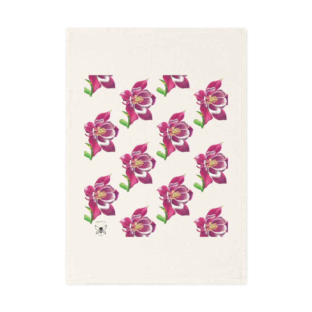 Kirigami Rose & Pink Columbine Organic Cotton Tea Towel - Etsy