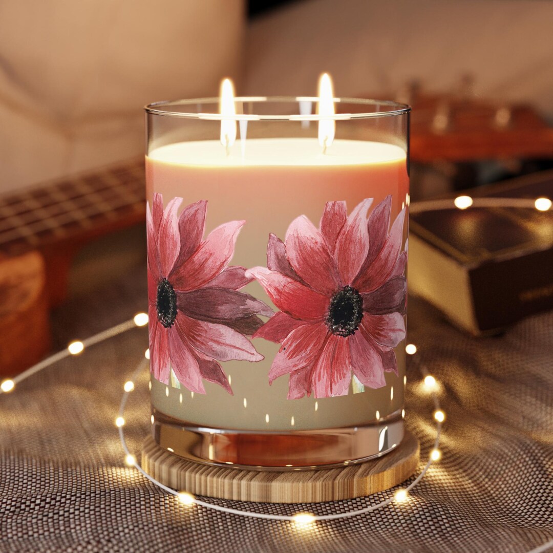 Infatuation! Red Wave Sunflower Scented Candle - 11oz Glass - Etsy