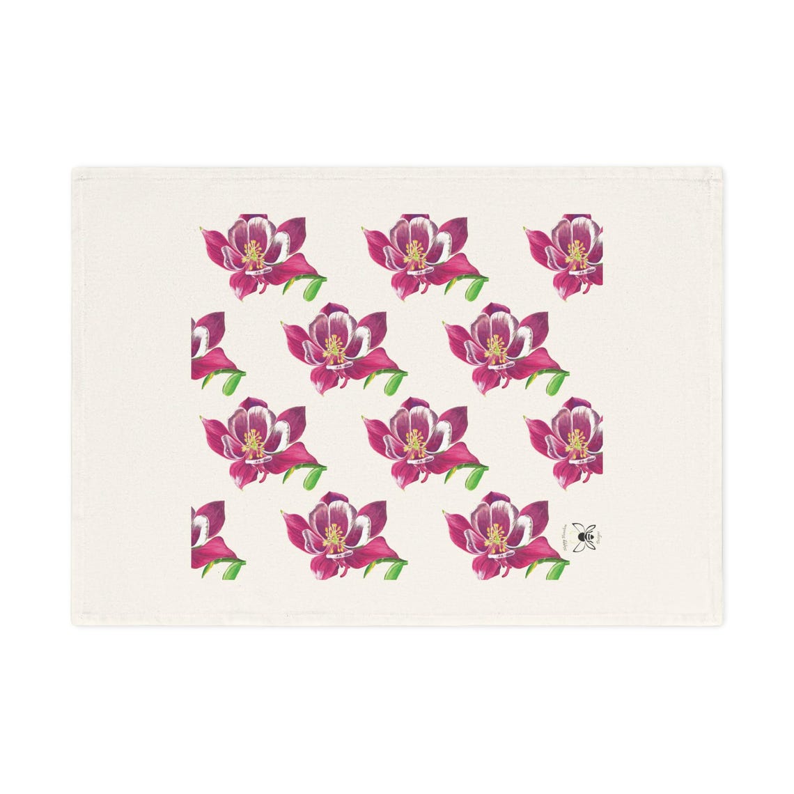 Kirigami Rose & Pink Columbine Organic Cotton Tea Towel - Etsy
