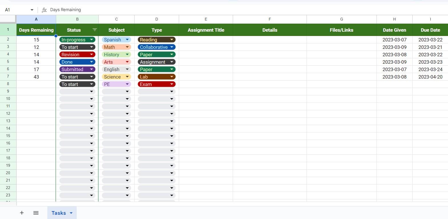 Homework Tracker 2024 - Etsy