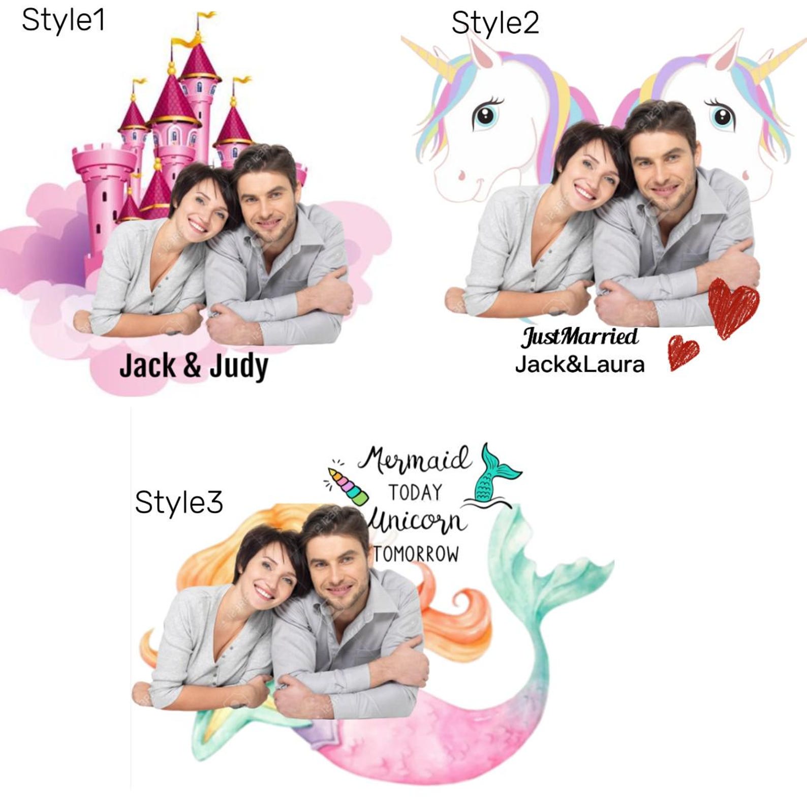 Custom Wedding Face Tattoos, Personalized Couple Temporary Tattoo ...