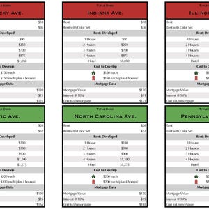 Monopoly Property Deed Cards Updated (all 28 Deeds) - Etsy