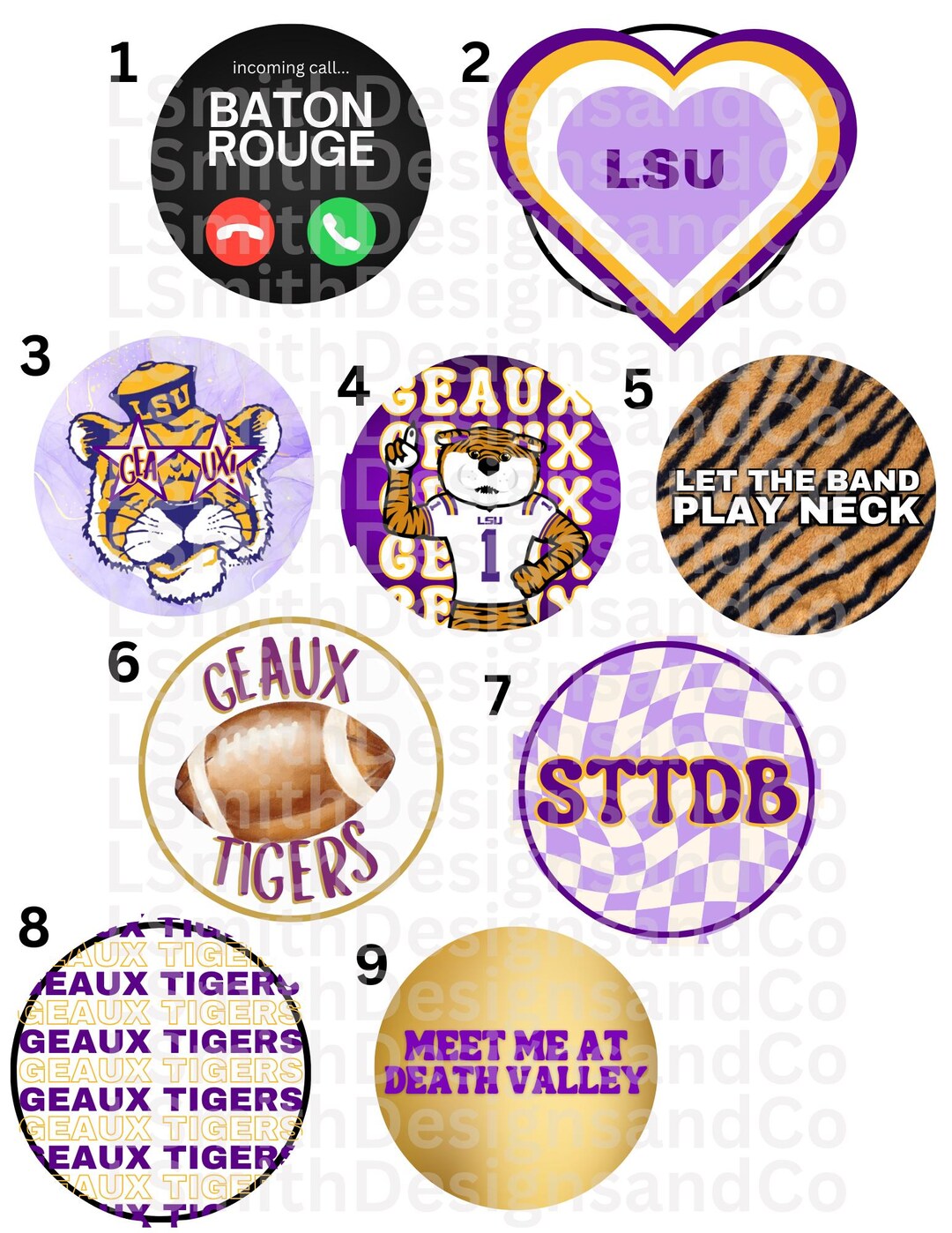 LSU 2" Buttons - Etsy