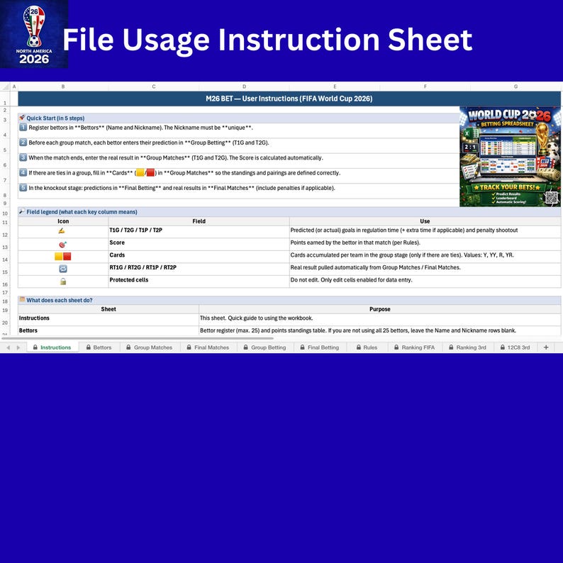 Excel-pooltracker WK 2026 | Spreadsheet voor FIFA-weddenschappen met automatisch scoren ...