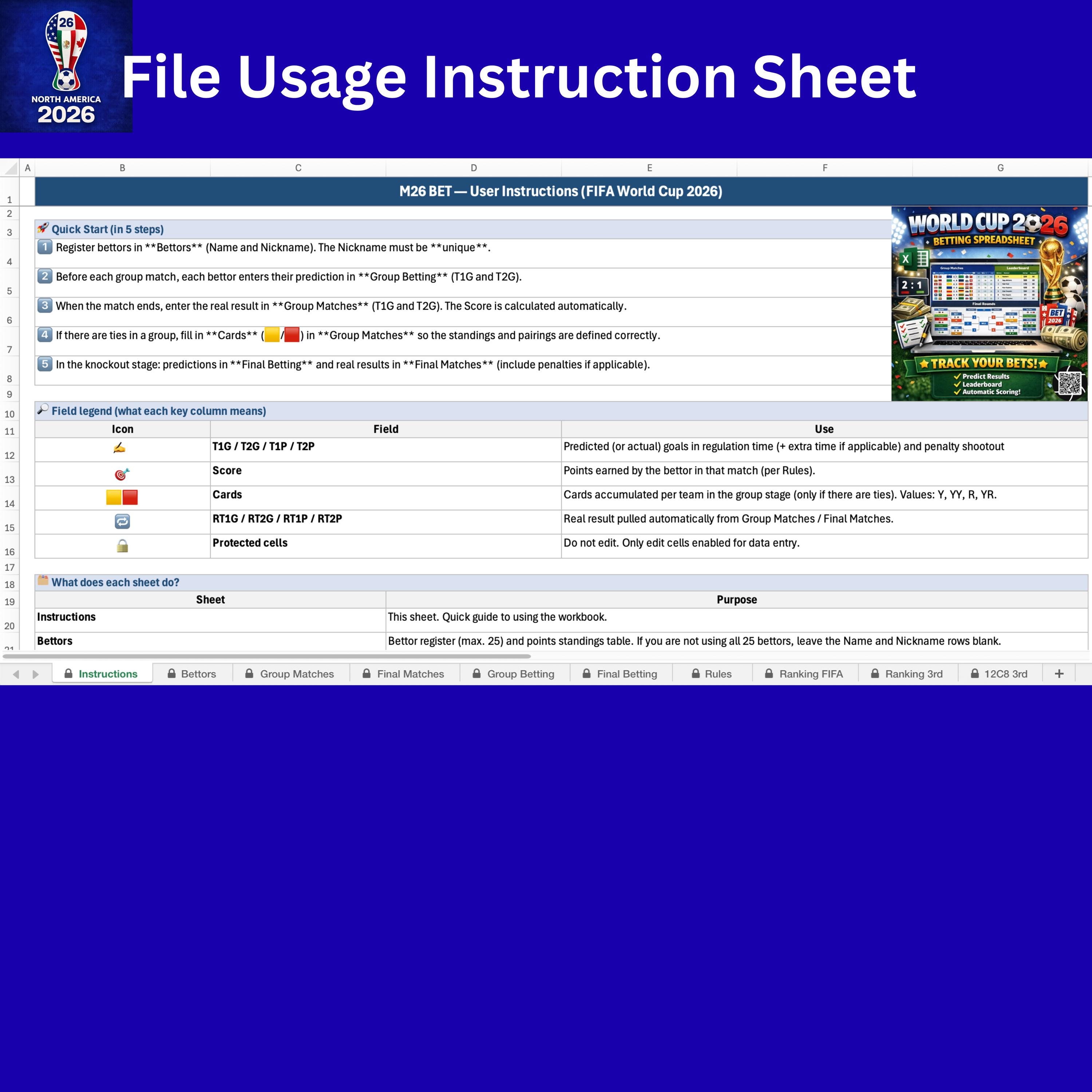 Excel-pooltracker WK 2026 | Spreadsheet voor FIFA-weddenschappen met ...