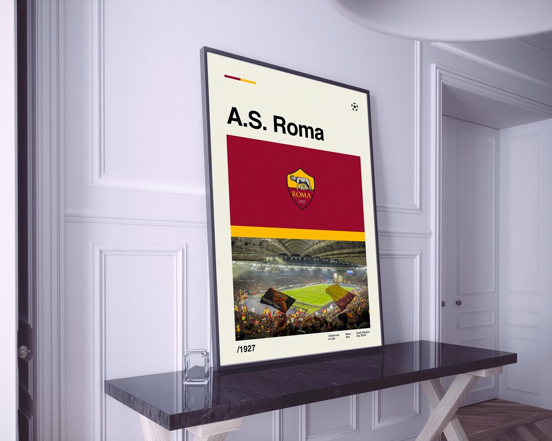 Stadio Olimpico Print, AS Roma Poster, Serie A Poster, Sports Fan Gift ...