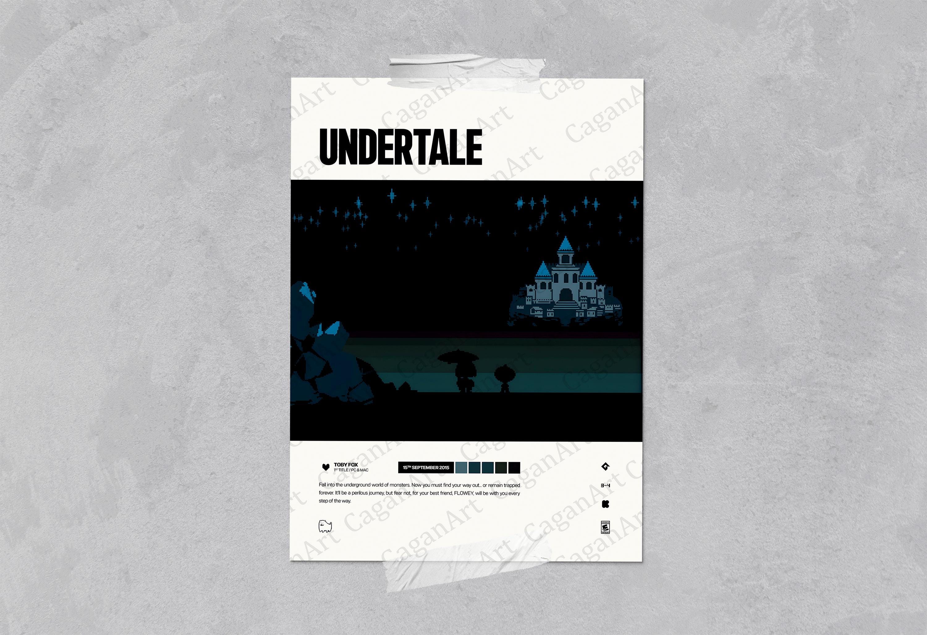 Undertale Poster, Video Game Poster, Minimalist Game Print, Gaming Room ...