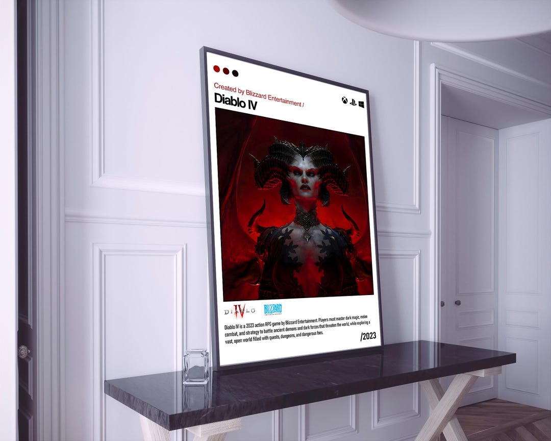 Diablo 4 Poster, Diablo IV Video Game Poster, Minimalist Game Print ...