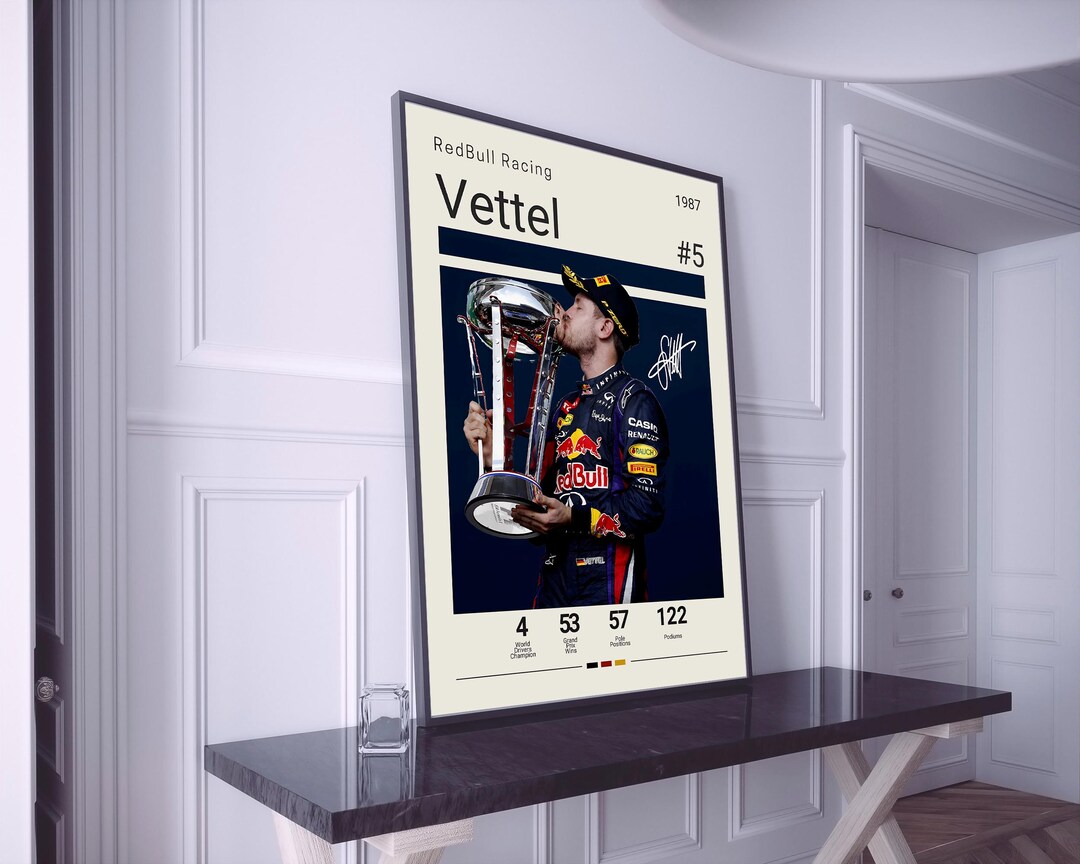 Sebastian Vettel Poster, Formula 1 Poster, Formula 1 Gift, Sports ...